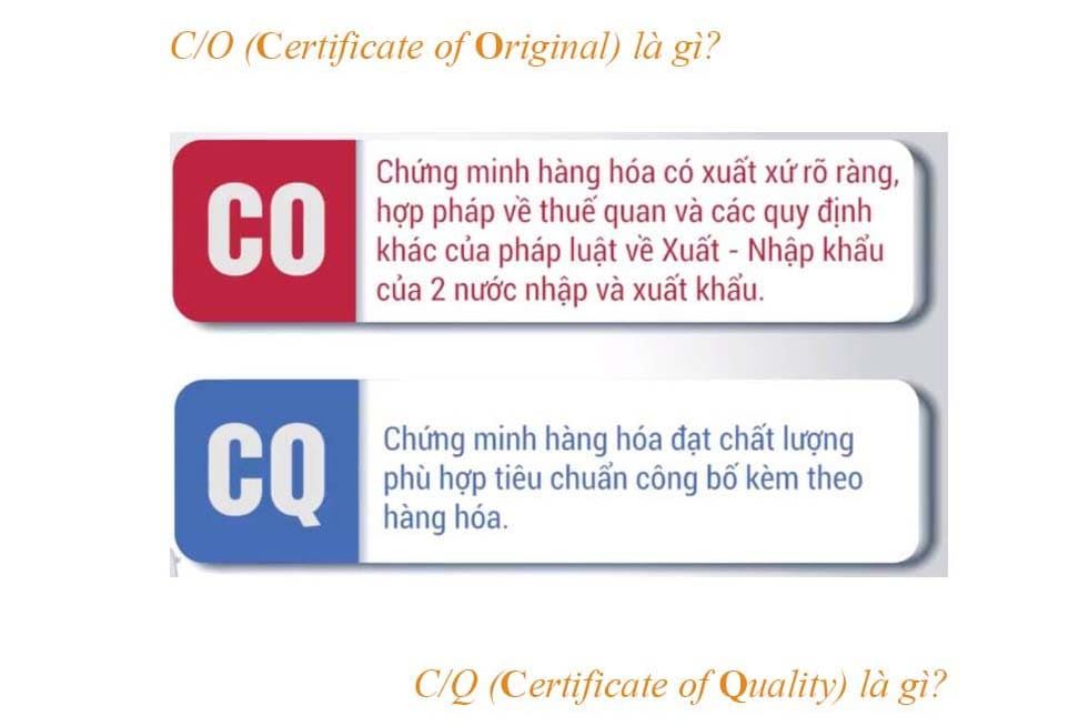 CO, CQ trong xuất nhập hàng hóa là gì?